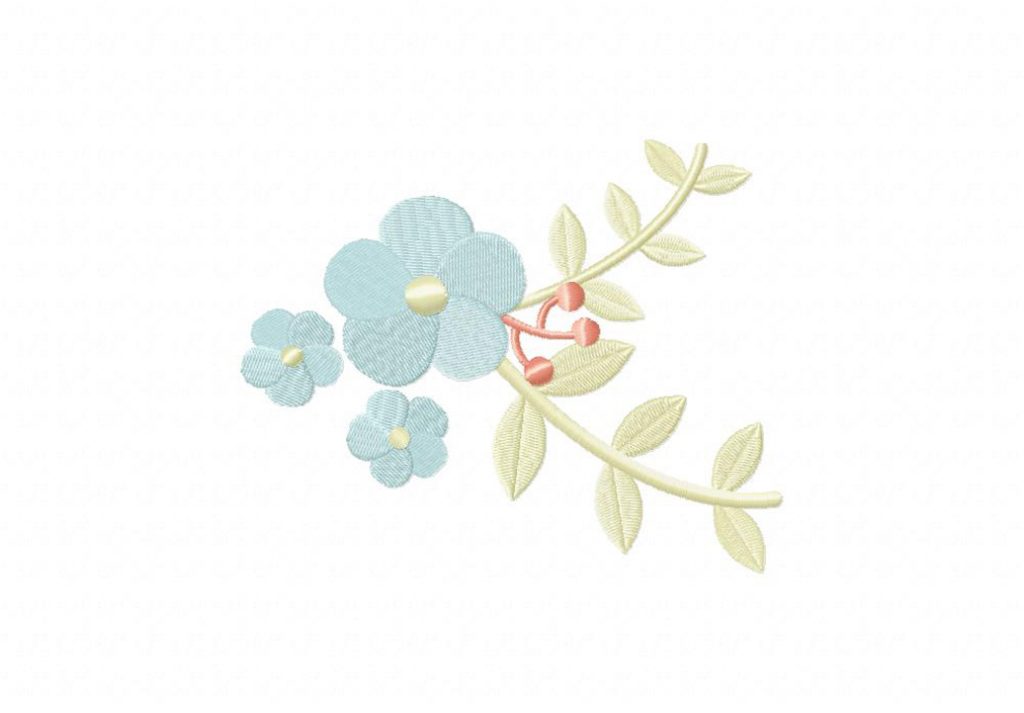 Simple Blue Flower Design 3 includes Stitched – Daily Embroidery