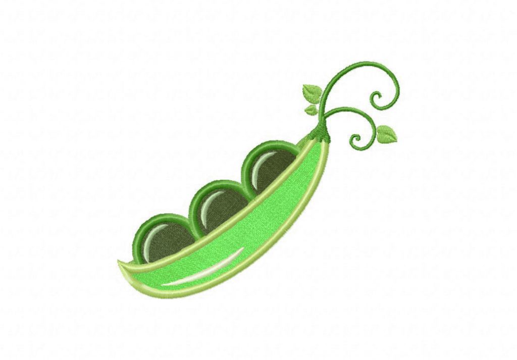 Triple Peas Includes Both Applique and Stitched – Daily Embroidery