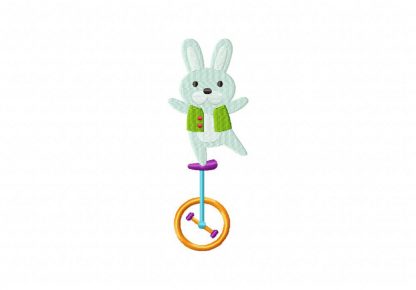 Unicycle Bunny includes Stitched – Daily Embroidery