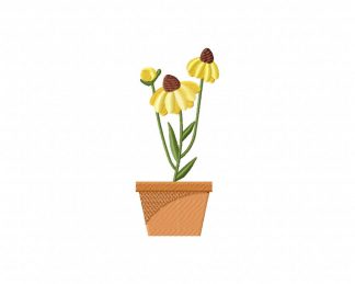 Attractive Spring Flower Pot Machine Embroidery Design – Daily Embroidery