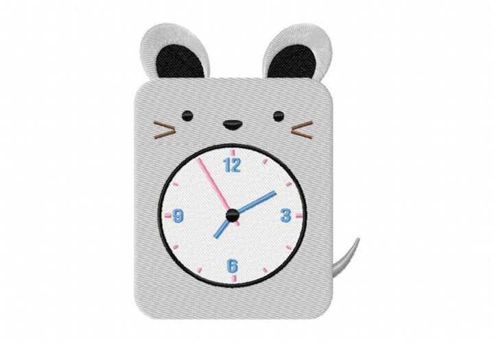 Cute Mouse Clock Machine Embroidery Design – Daily Embroidery