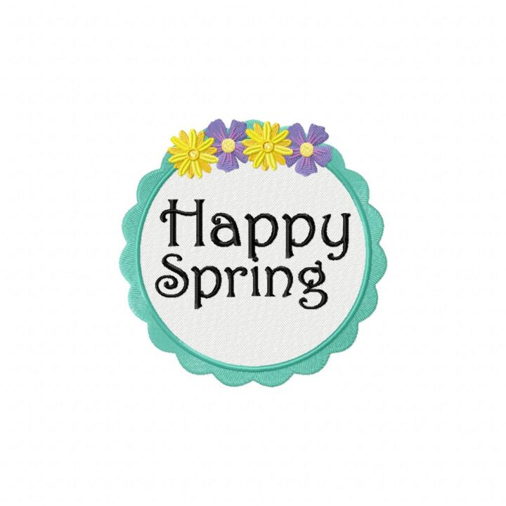 Happy Spring Quote Machine Embroidery Design – Daily Embroidery