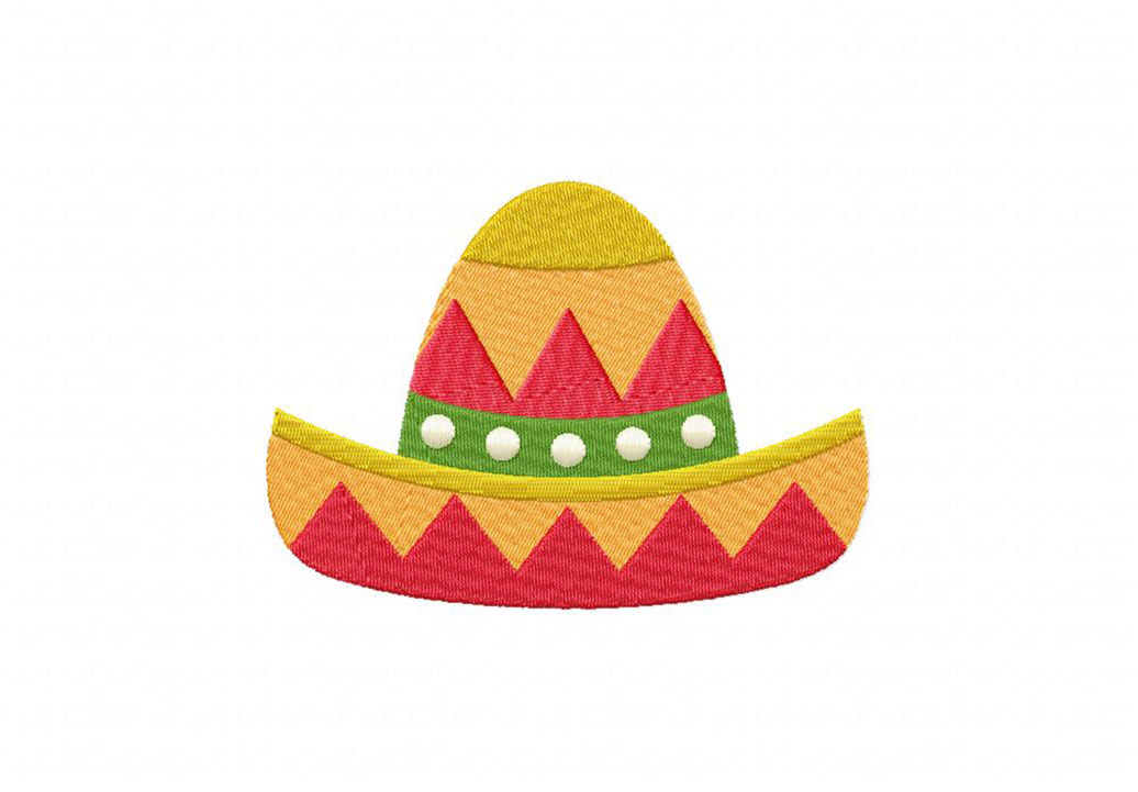 Cinco De Mayo Triangles Hat Machine Embroidery Design – Daily Embroidery