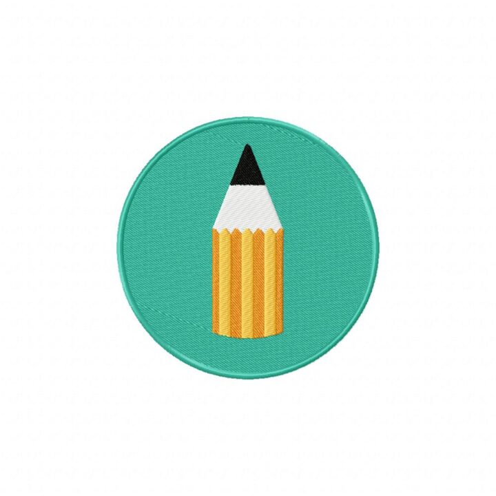 Pencil Badge Machine Embroidery Design – Daily Embroidery