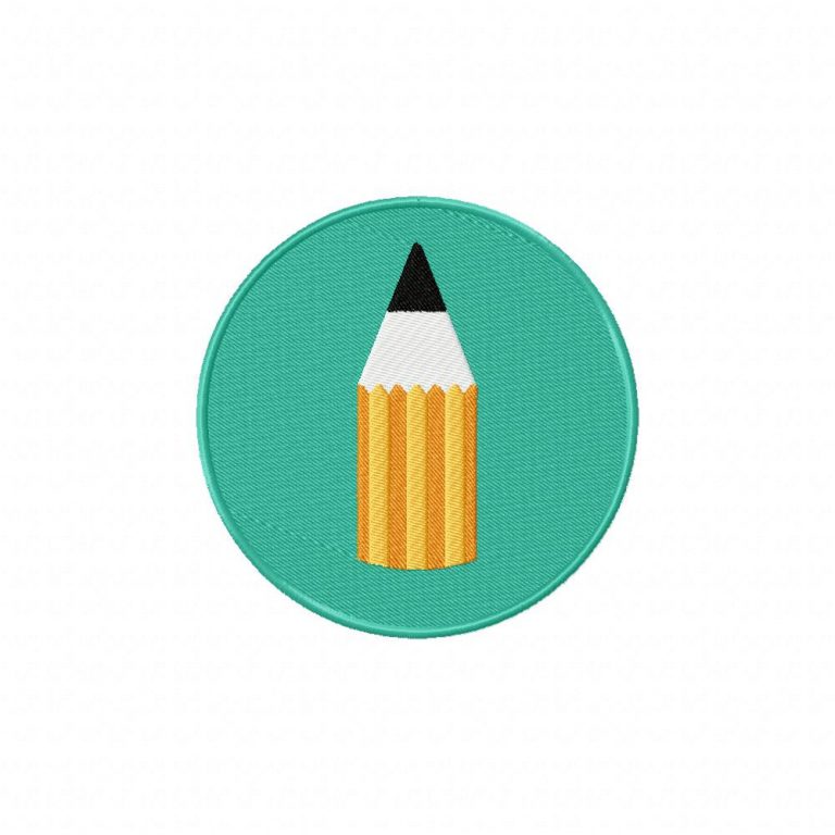 Pencil Badge Machine Embroidery Design – Daily Embroidery