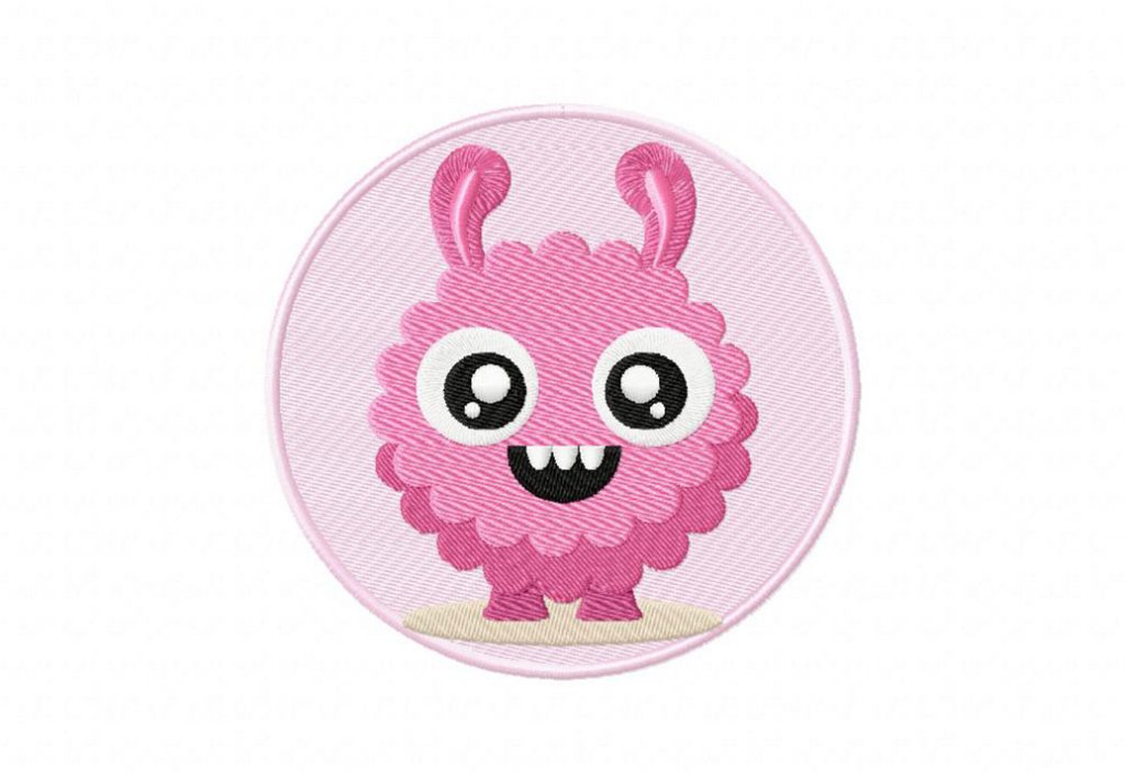 Cute Pink Monster Embroidery Design – Daily Embroidery