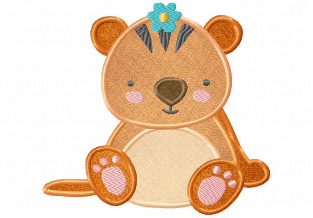 Kawai Bear Applique Embroidery Design – Daily Embroidery