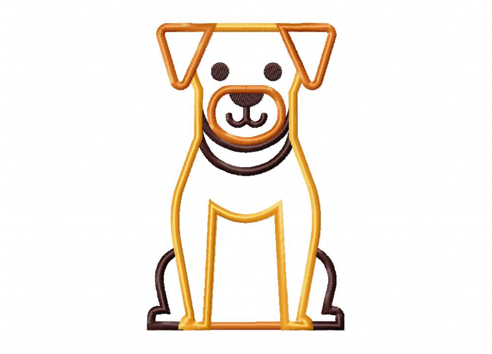 Cute Labrador Includes Both Applique and Stitch Embroidery Design ...