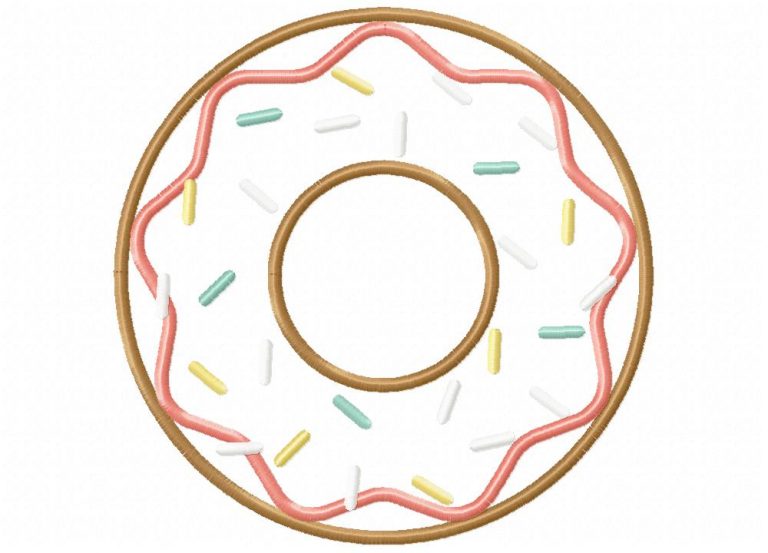 Sweet Foodie Donut Includes Both Applique and Stitch Embroidery Design ...