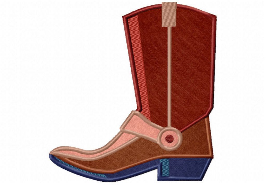 Cowboy Boots Includes both Applique and Stitch Embroidery Design ...