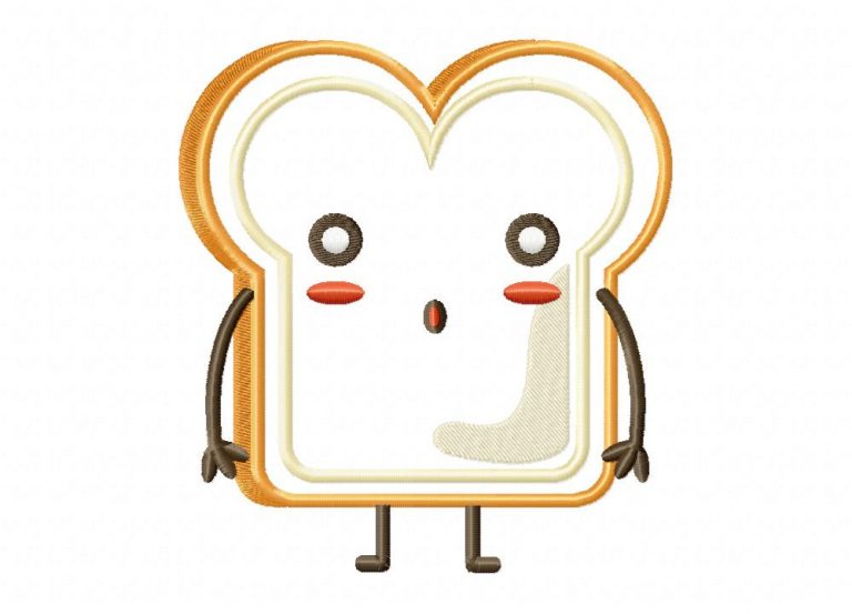 Cute Bread Includes both Applique and Stitch Embroidery Design – Daily ...