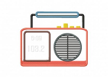 Vintage Radio Includes both Applique and Stitch Embroidery Design ...