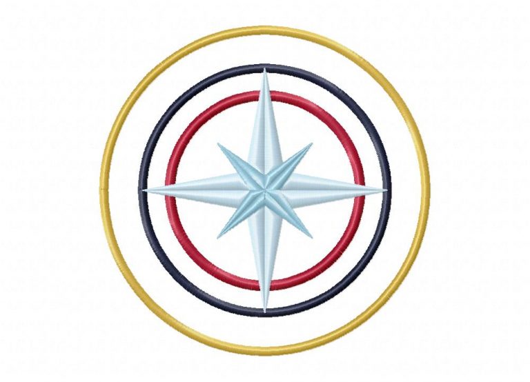 Marine Compass Includes both Applique and Stitch Embroidery Design ...