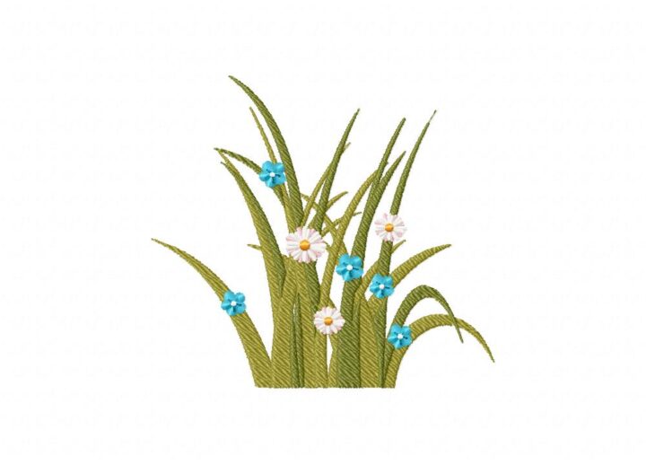 Grasses and Flowers Embroidery Design – Daily Embroidery