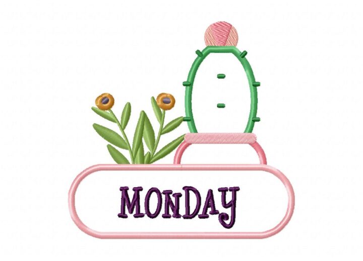 Monday Banner Embroidery Design – Daily Embroidery