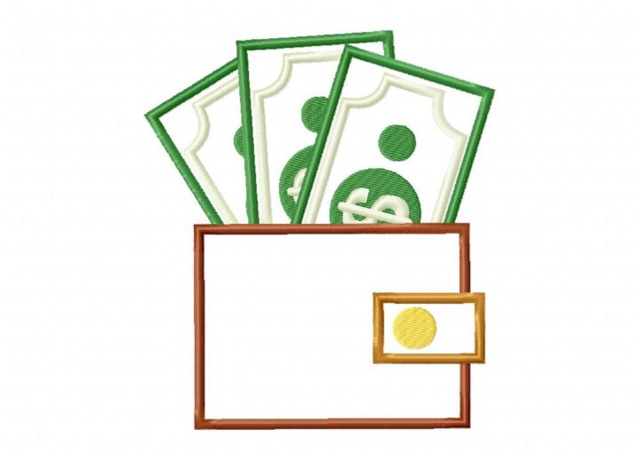 Wallet with Money Embroidery Design – Daily Embroidery