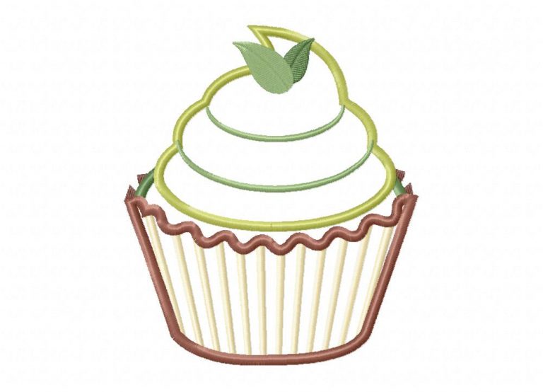 Matcha Green Tea Cupcake Embroidery Design – Daily Embroidery