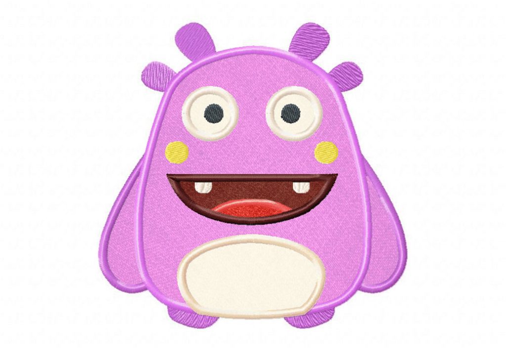 Chubby Pink Monster Embroidery Design – Daily Embroidery