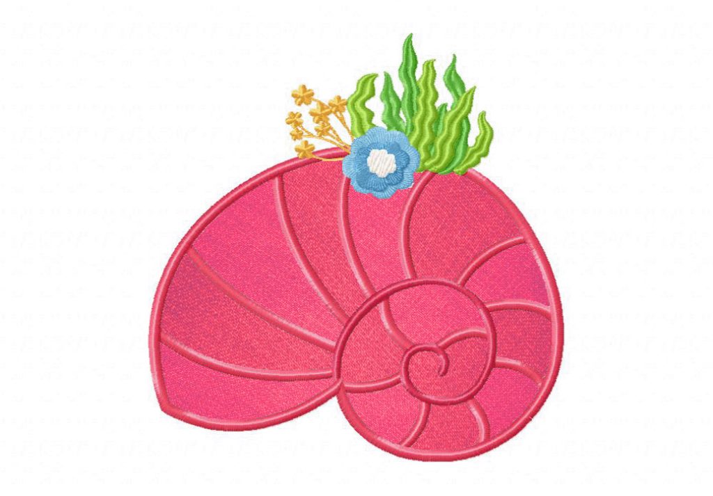 Chambered Seashell Embroidery Design – Daily Embroidery