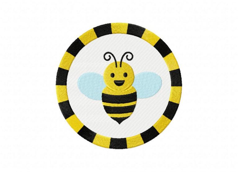 Busy Bee Badge Embroidery Design – Daily Embroidery