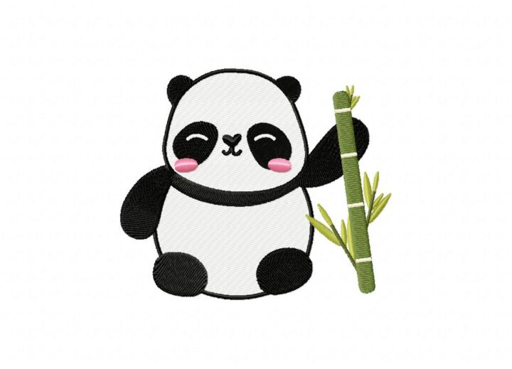 Panda holding a bamboo Embroidery Design – Daily Embroidery