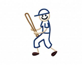 Baseball Stick Figure Embroidery Design – Daily Embroidery