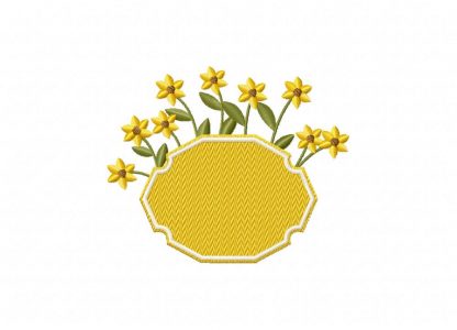 Yellow Flower Banner Embroidery Design – Daily Embroidery