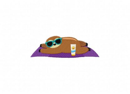 Sunbathing Sloth Embroidery Design – Daily Embroidery
