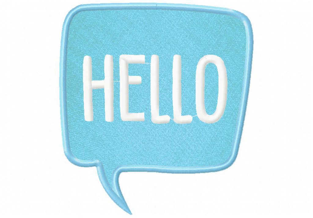 Hello Speech Bubble Embroidery Design – Daily Embroidery