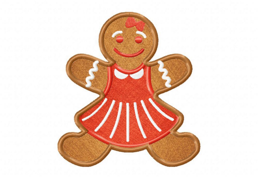 Red Dress Ginger Bread Embroidery Design – Daily Embroidery