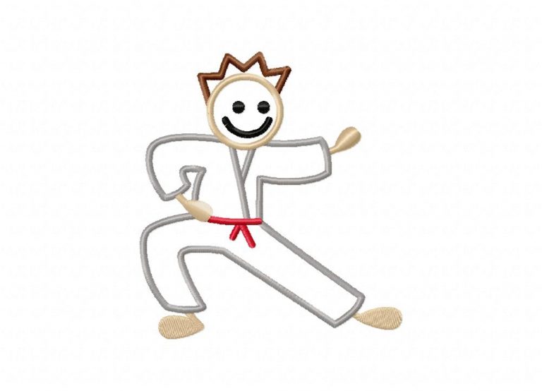 Karate Stick Figure Embroidery Design – Daily Embroidery