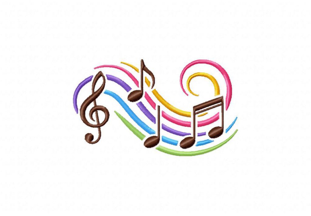 Colorful Music 1 Embroidery Design – Daily Embroidery
