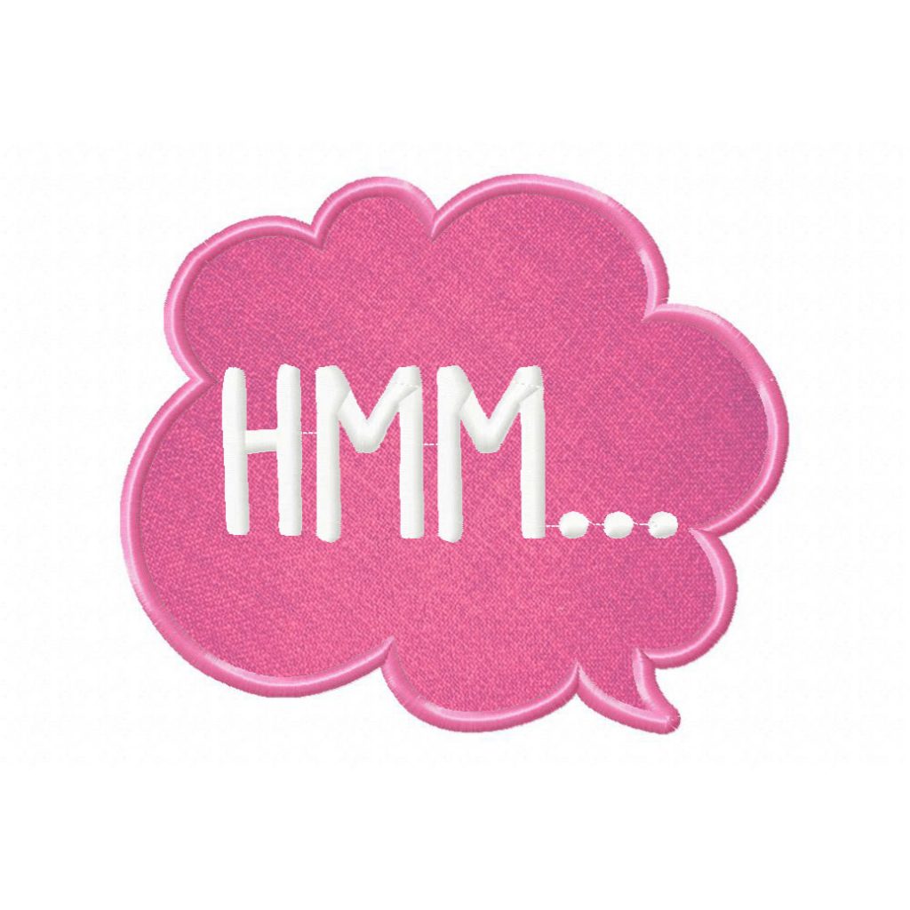 Hmm Speech Bubble Embroidery Design – Daily Embroidery