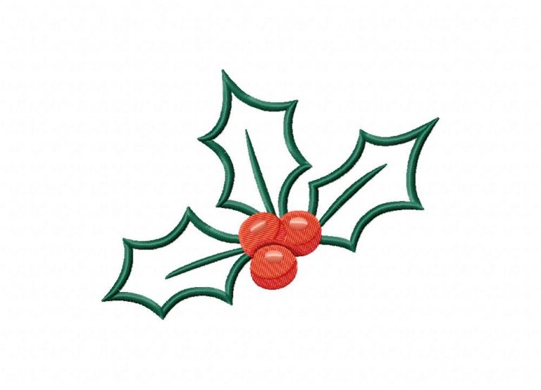 Holly Leaves Embroidery Design – Daily Embroidery