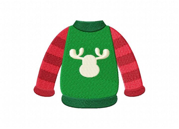 Winter Sweater Reindeer Embroidery Design – Daily Embroidery