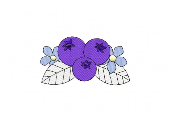 Botanical Blueberry Embroidery Design – Daily Embroidery