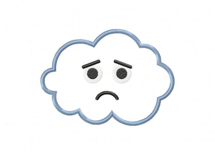 Sad Gray Cloud Embroidery Design – Daily Embroidery
