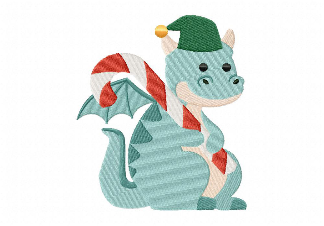 Blue Christmas Dragon Embroidery Design – Daily Embroidery