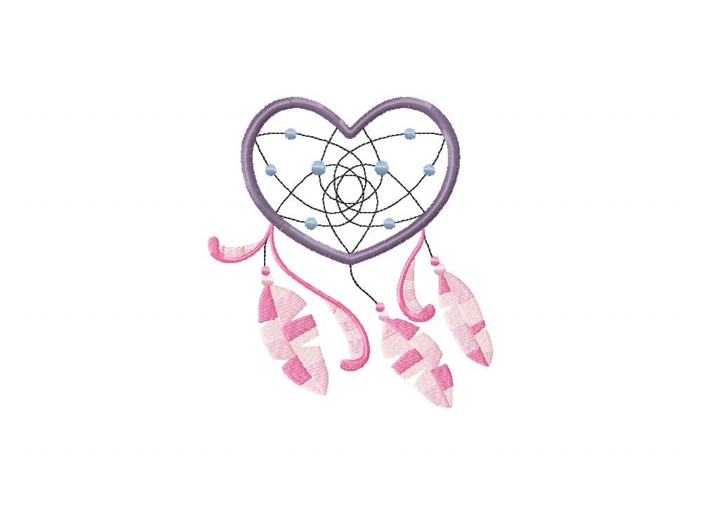 Purple Heart Dream Catcher Embroidery Design – Daily Embroidery