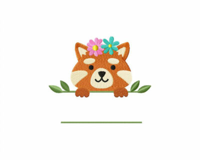 Red Panda Banner Design – Daily Embroidery