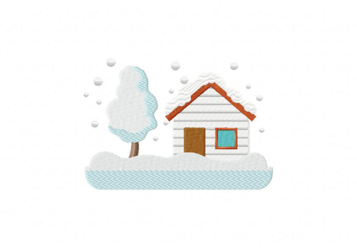 Winter Disaster House Embroidery Design – Daily Embroidery