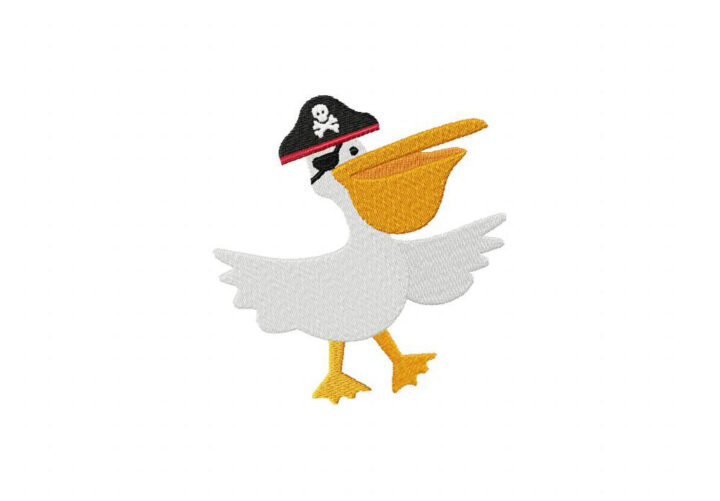 Pelican Pirate Embroidery Design – Daily Embroidery