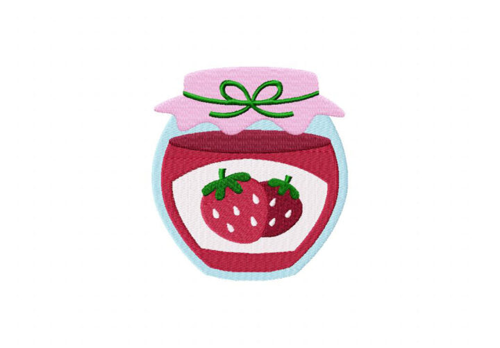 Strawberry Jam Jar Embroidery Design – Daily Embroidery