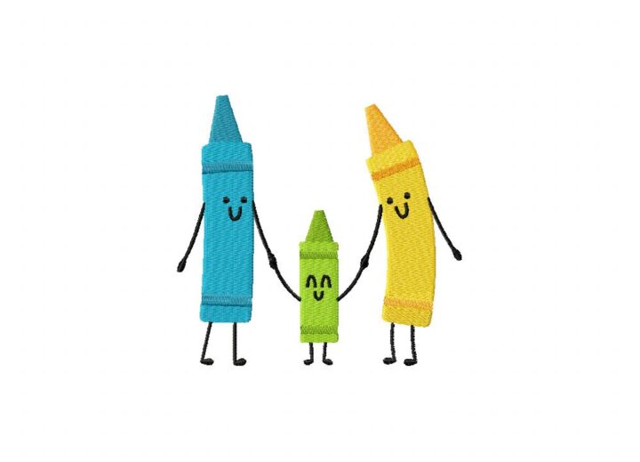 Crayon Family Embroidery Design – Daily Embroidery