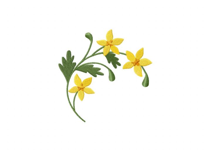 Yellow Floral Garland Embroidery Design – Daily Embroidery