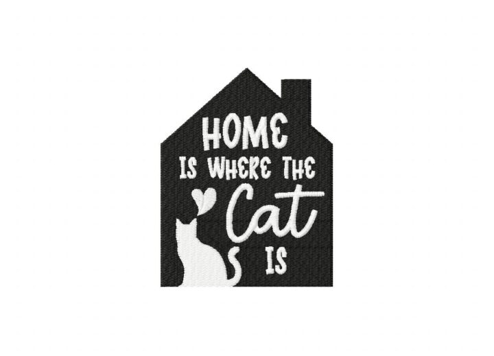 Home is where the Cat Embroidery Design – Daily Embroidery