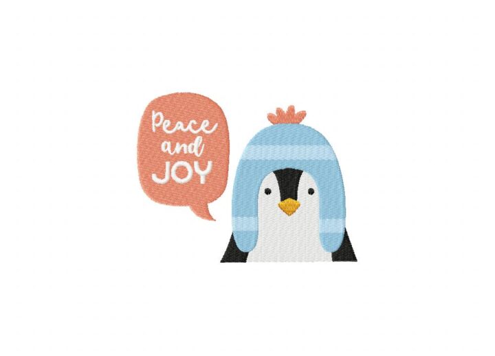Peace and Joy Penguin Embroidery Design – Daily Embroidery