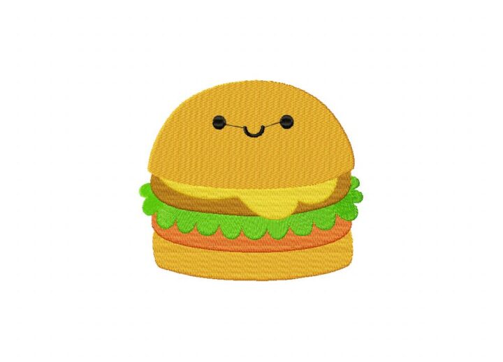 Cute Burger Embroidery Design – Daily Embroidery