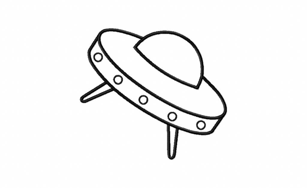 UFO Outline Stitched Embroidery Design – Daily Embroidery