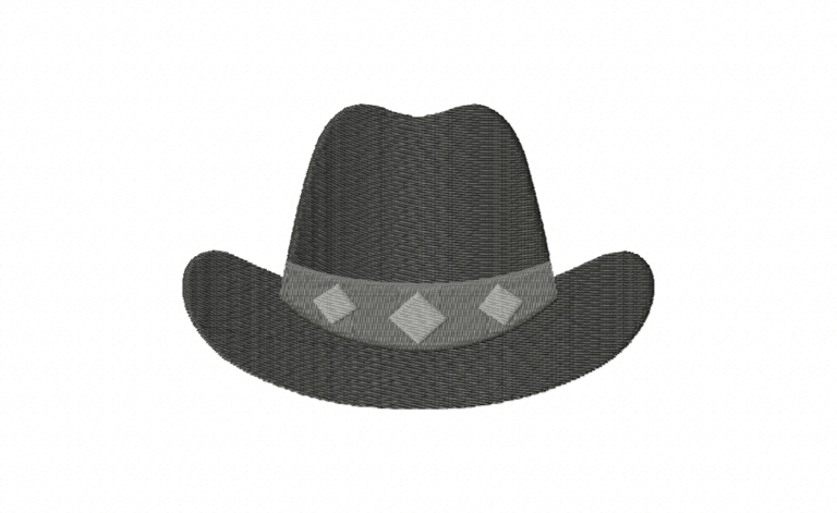 Dots Cowboy Hat Stitched Embroidery Design – Daily Embroidery